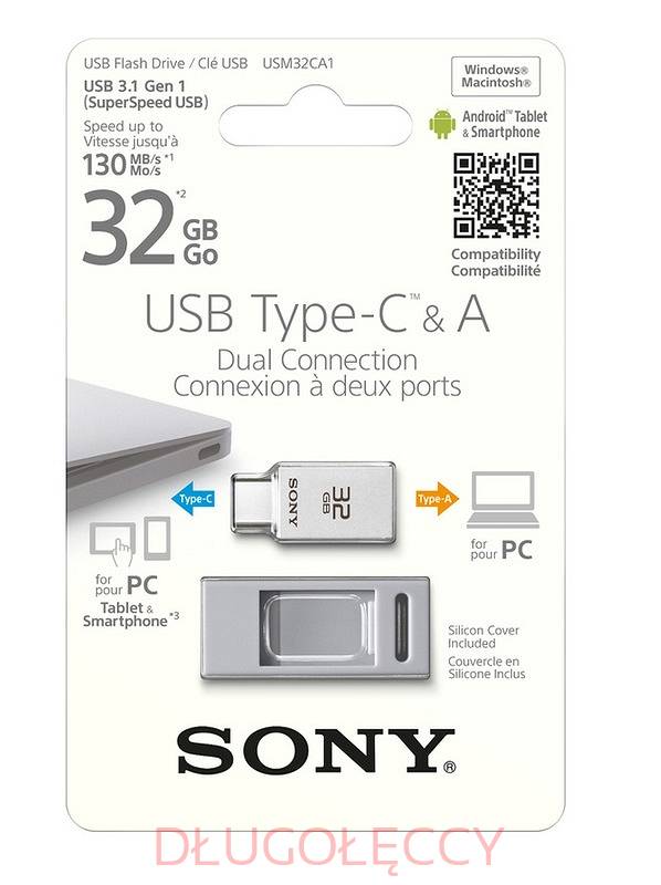 Pendrive 32GB SONY USB TYPE-C & TYPE-A (USB 3.1) USM32CA1